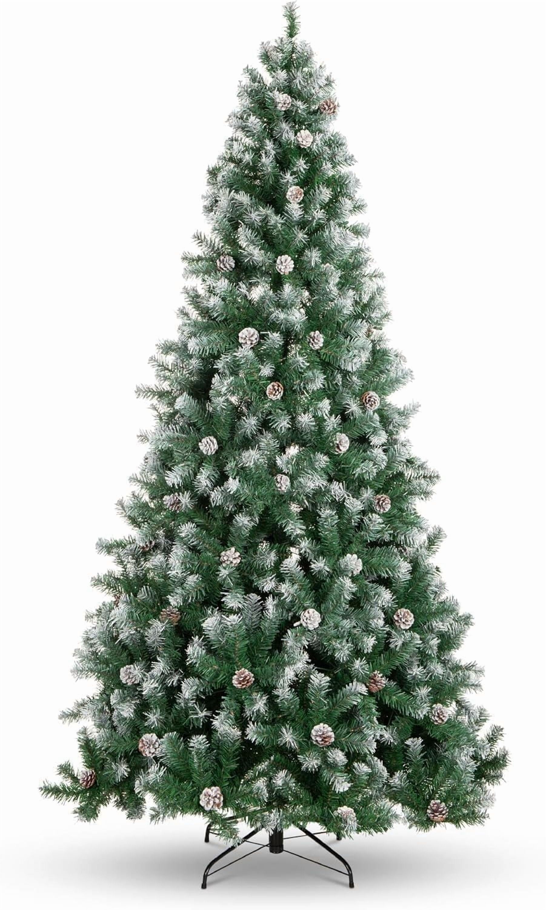 Trilenars 7.5ft Decorated Christmas Tree,Partially Flocked Design,Pine ...
