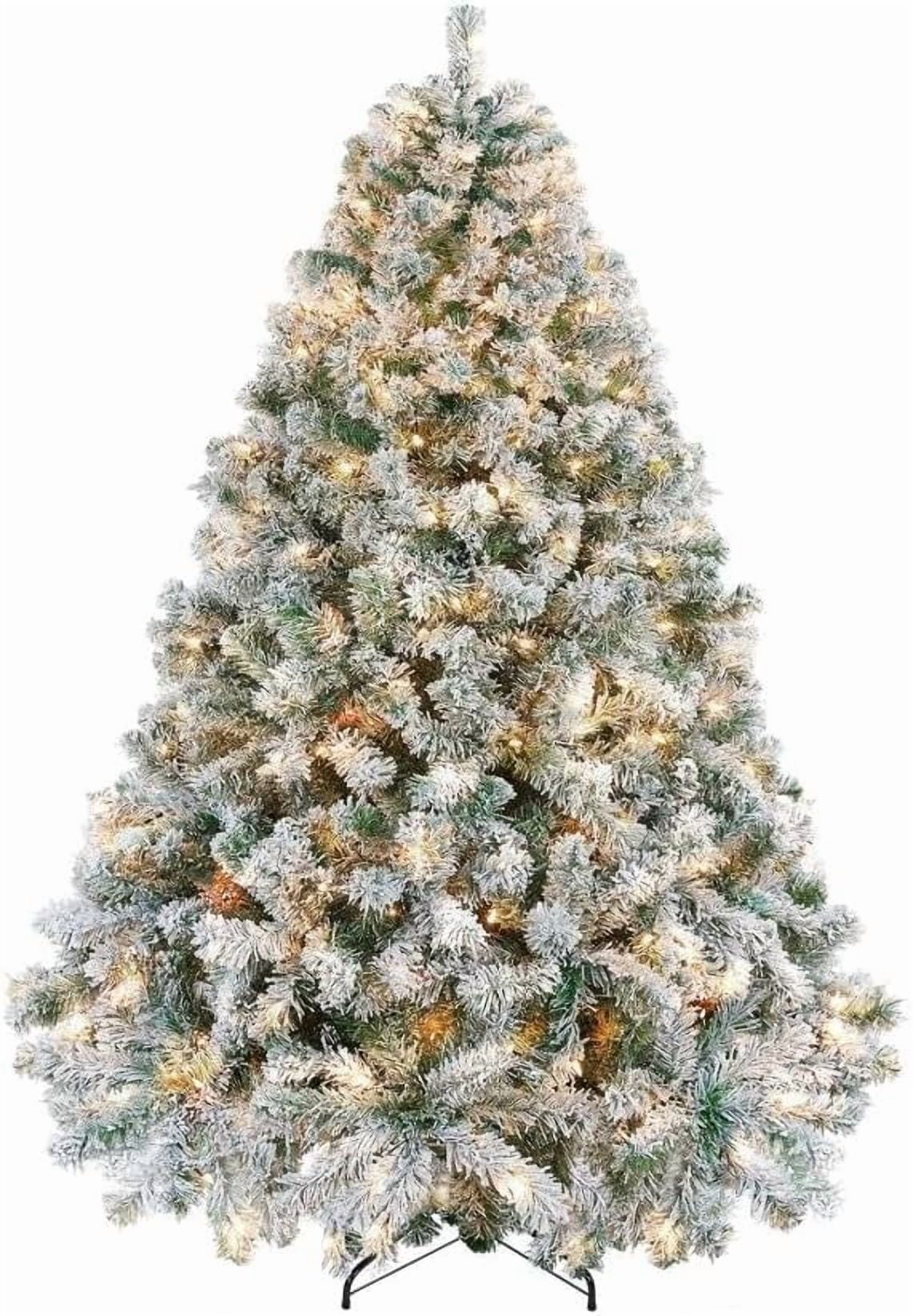 Trilenars 9 FT Artificial Full Body Shaped Christmas Tree,Snow Flocked ...