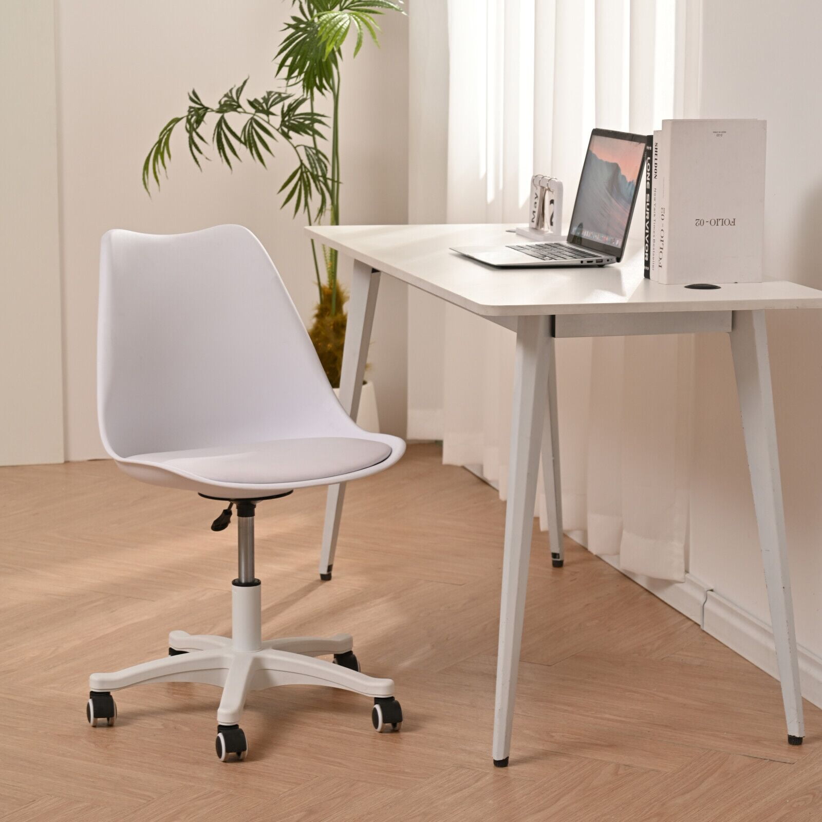 Trilenars Adjustable Rolling Chair, Armless Office Chair, Ergonomic ...