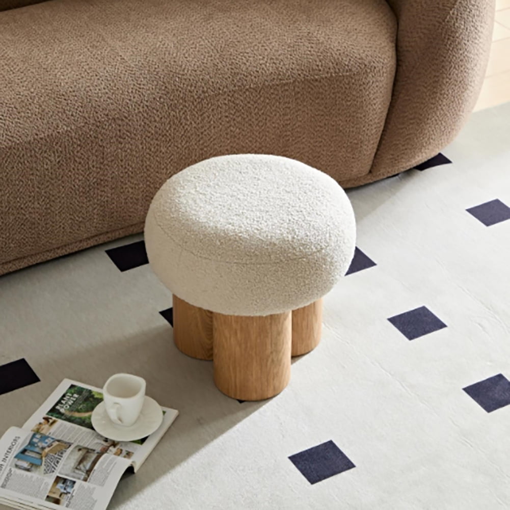 Trilenars Broadcloth Pleat Mushroom Stool, Mushroom Stool Ottoman ...