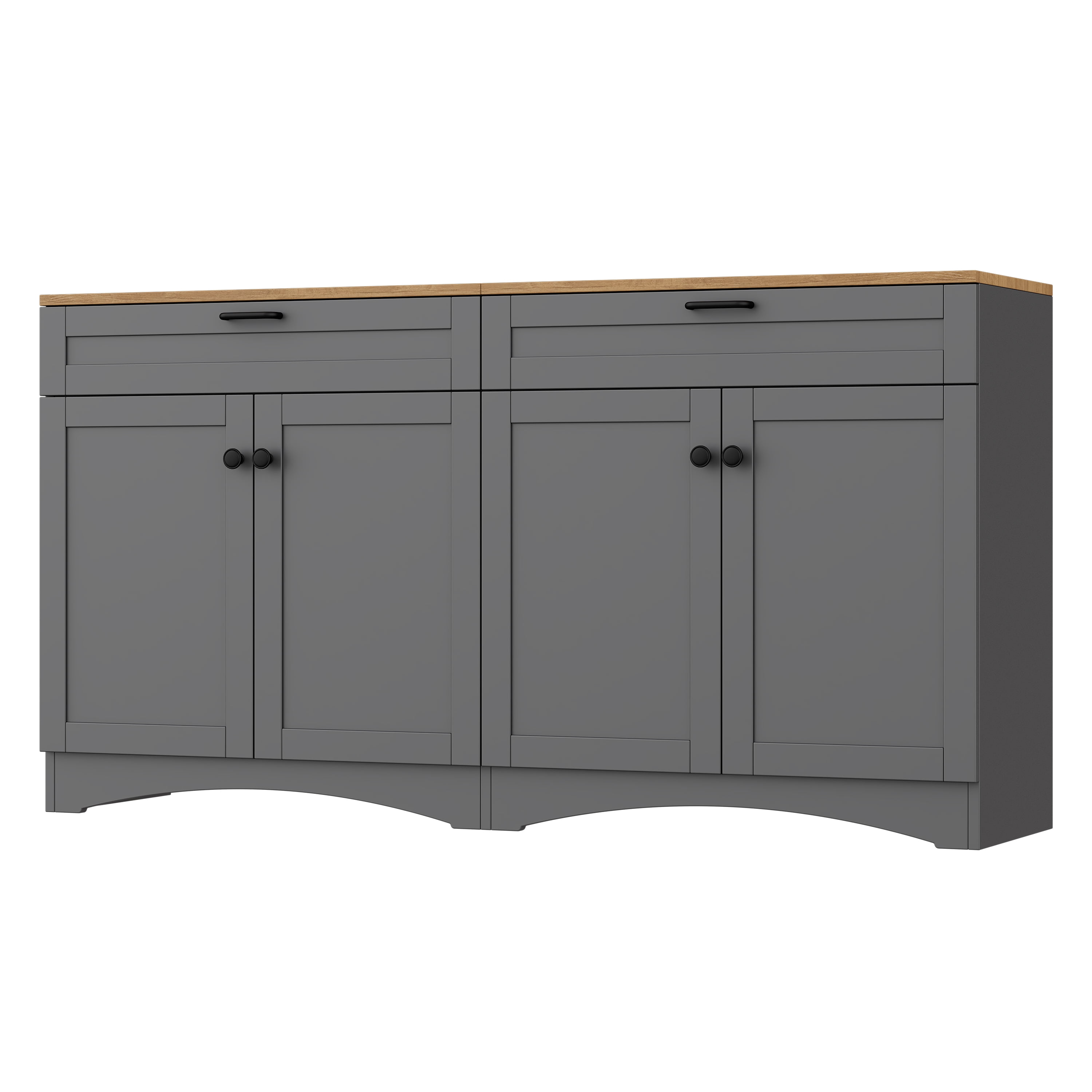 Trilenars Farmhouse Storage Cabinet For 70-inch TV, Multi-functional ...