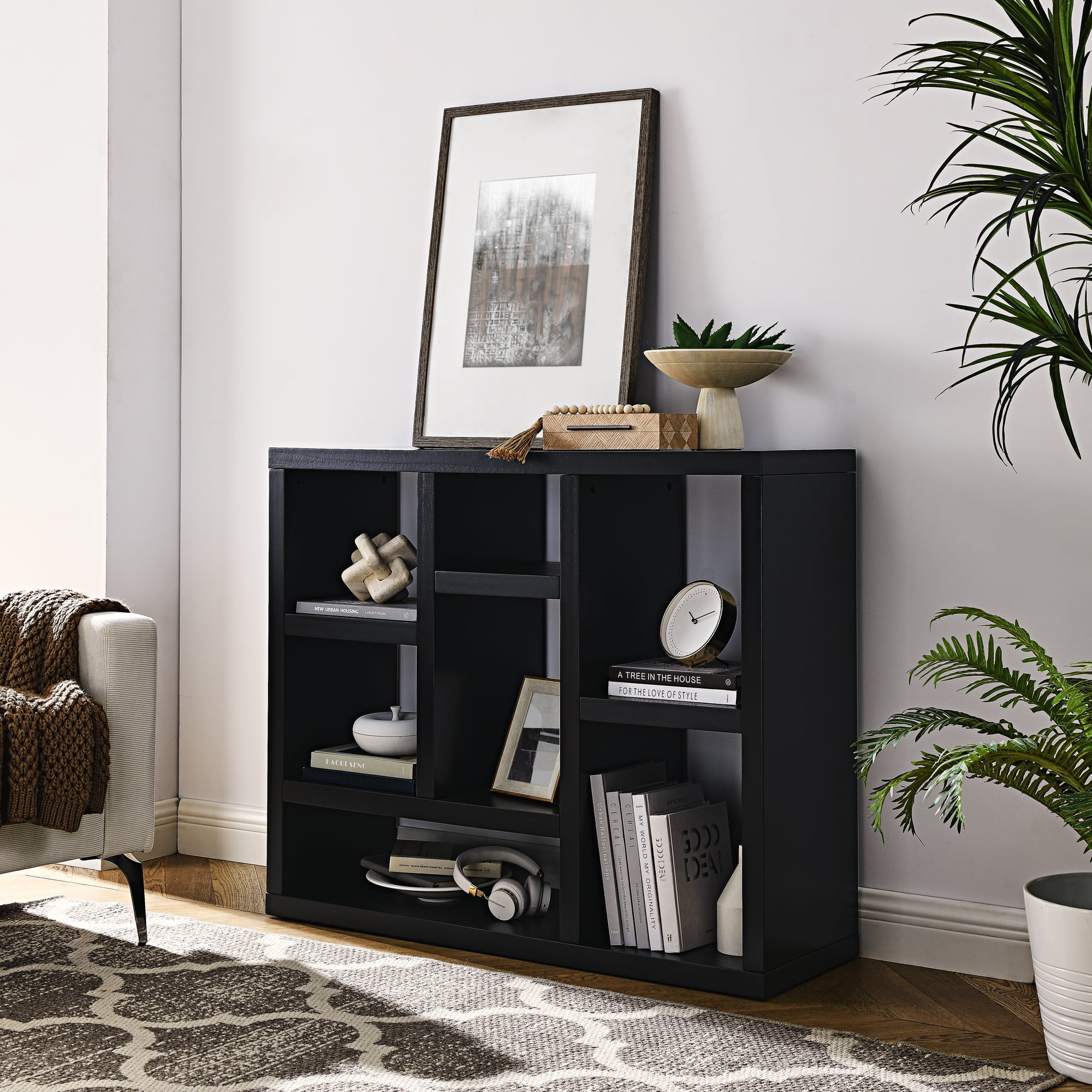 Trilenars Floor Standing Bookshelf Modern Storage Display Cabinet ...