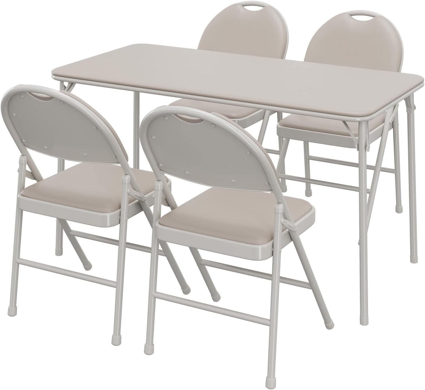 Trilenars Folding Table 4 Foot with Upholstered PU Leather Tabletop ...
