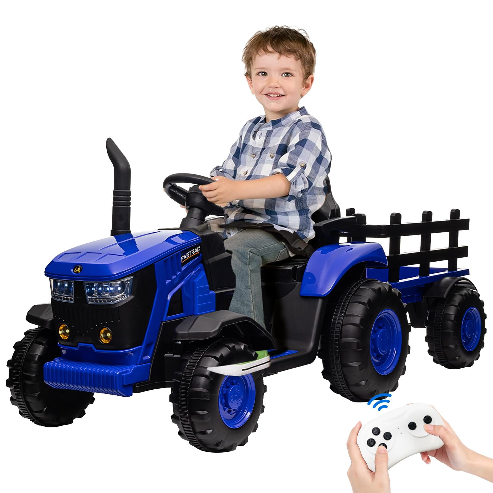 Trilenars Kids Drive Tractor, Power Wheel Tractor 12V, Kids Ride, with ...