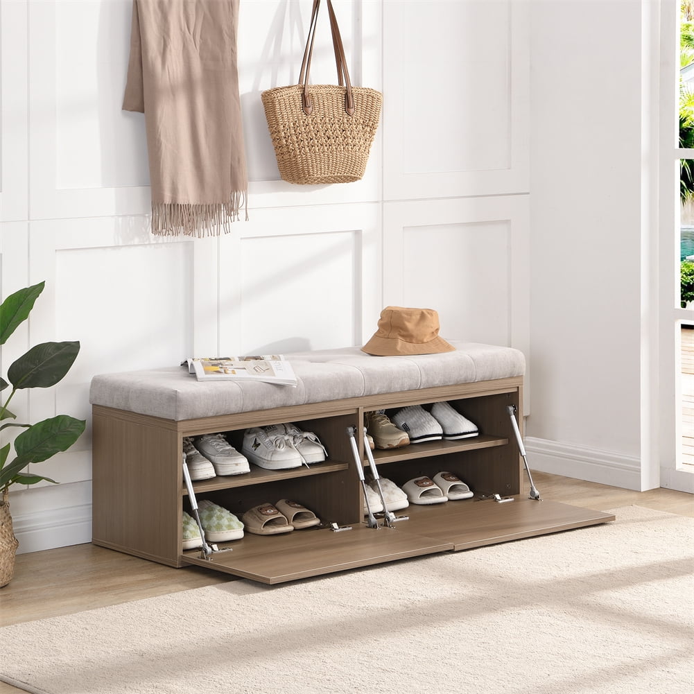 Trilenars Modern Shoe Storage Bench, Entryway Shoe Bench with Cushion ...