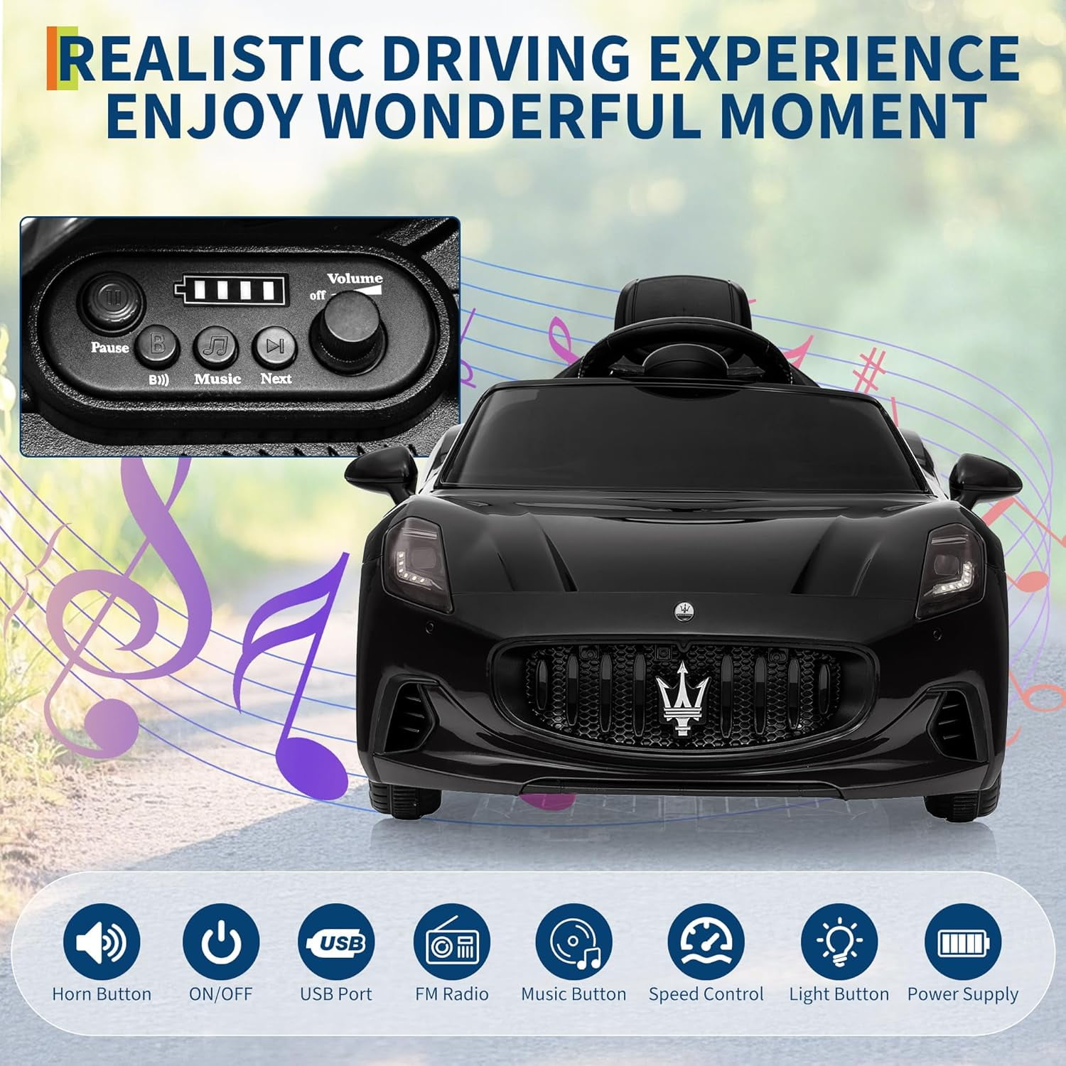 Trilenars Ride On Car,12V Battery PoweRed Motorized Car with Remote ...
