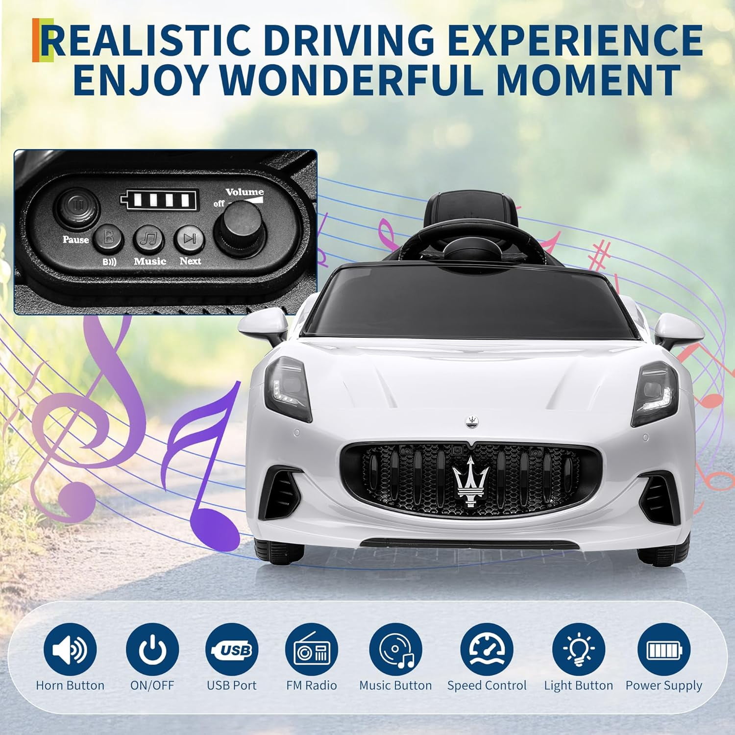 Trilenars Ride On Car,12V Battery PoweRed Motorized Car with Remote ...