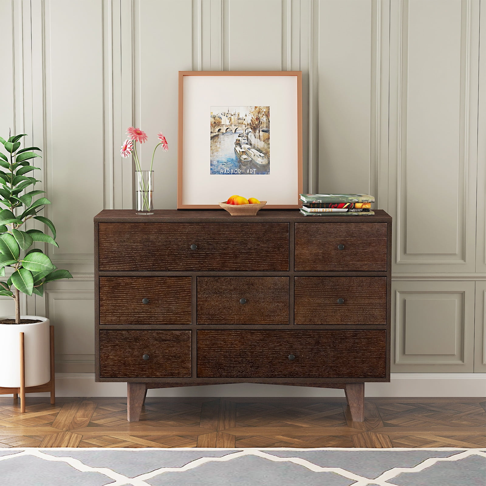 Trilenars Solid Wood Painted Drawers Dresser Bar, Buffet Sideboard ...
