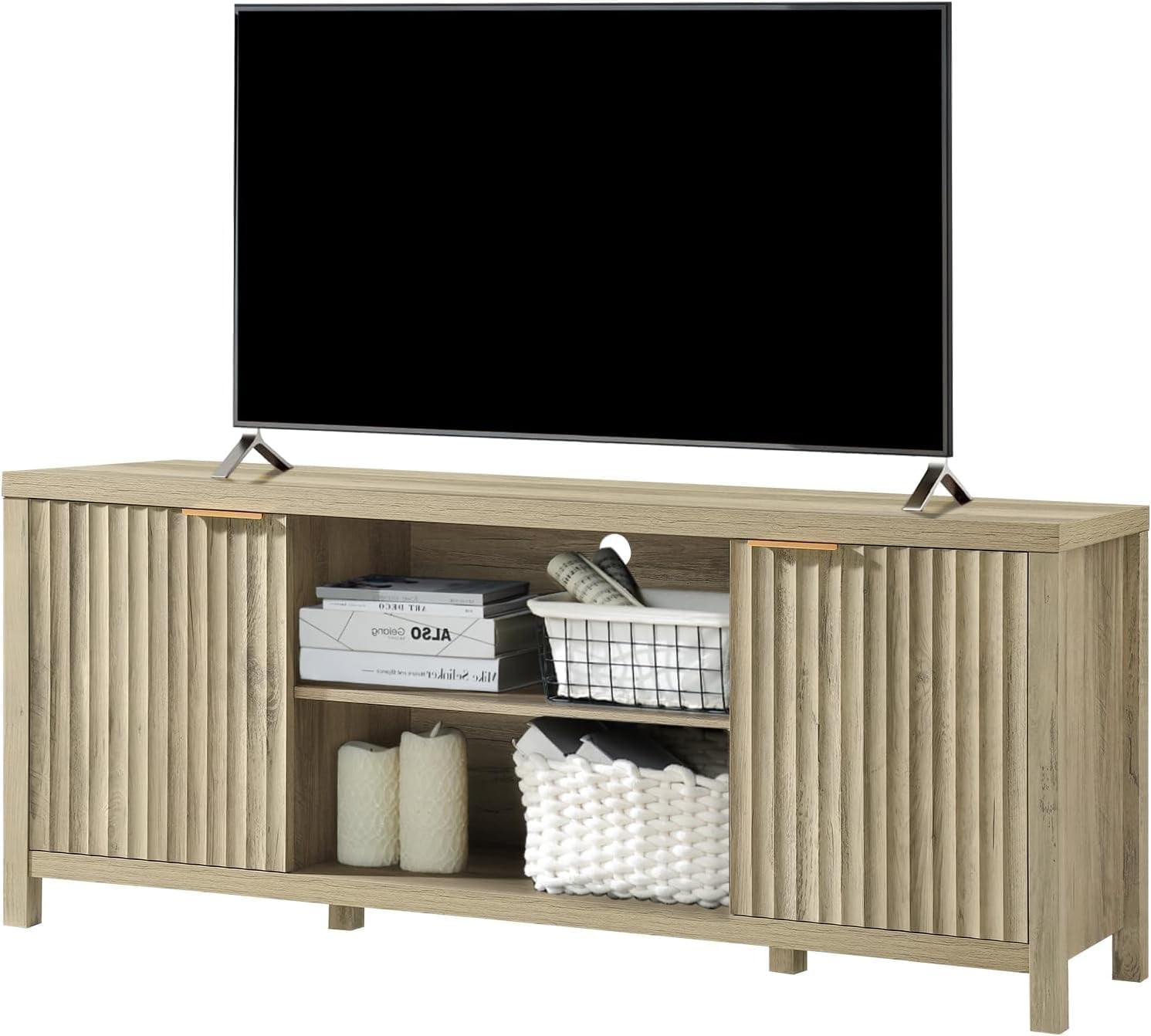 Trilenars TV Stand for 65 Inch TV,Heavy-Duty Entertainment Center with ...