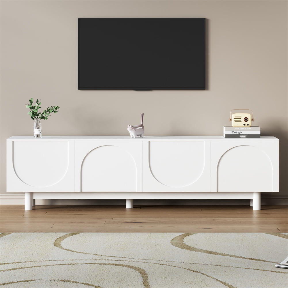 Trilenars TV Stand With Arch Cabinets For TVs Up To 78'', Minimalist ...