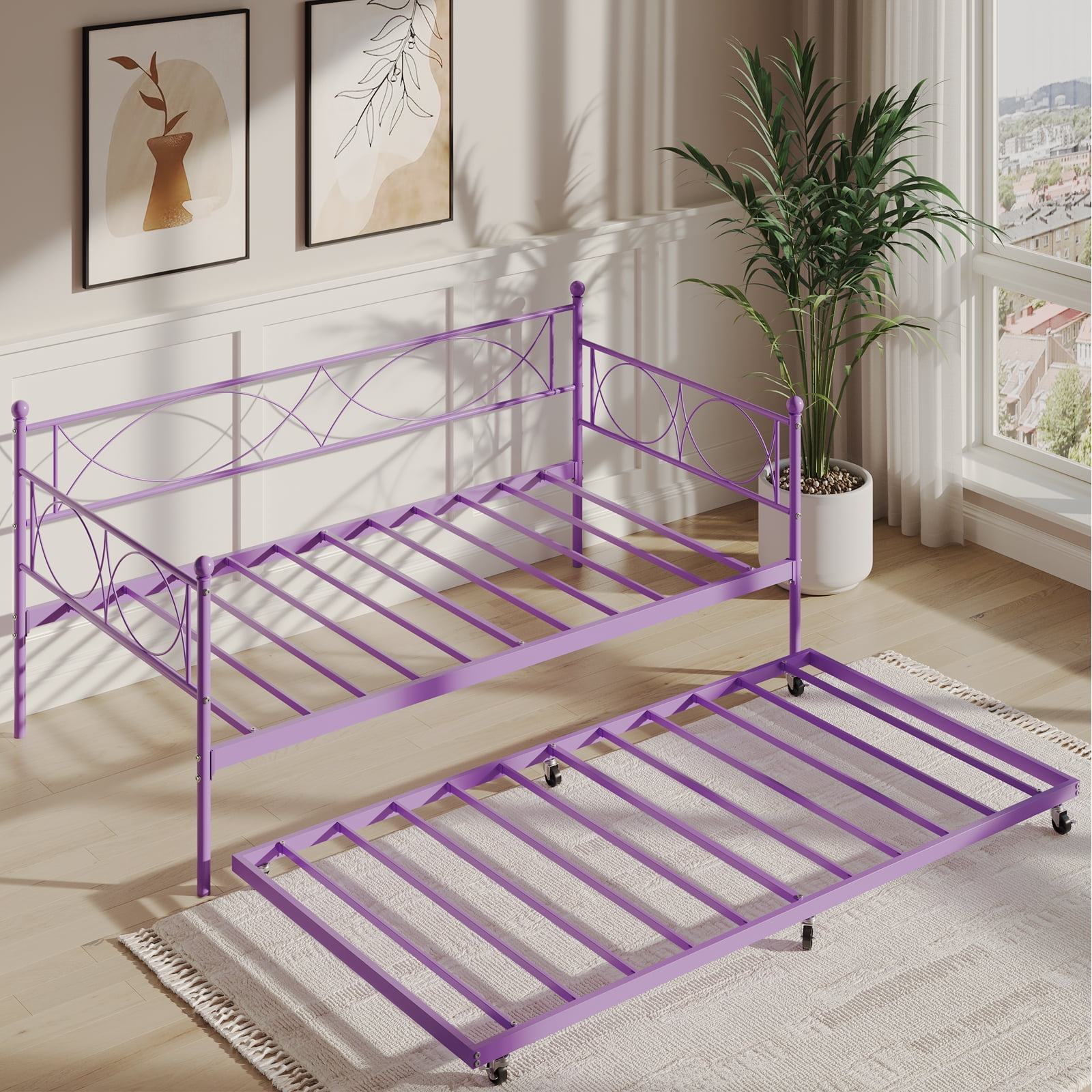 Trilenars Twin Size Daybed, Mattress Foundation Platform Sofa Bed with ...