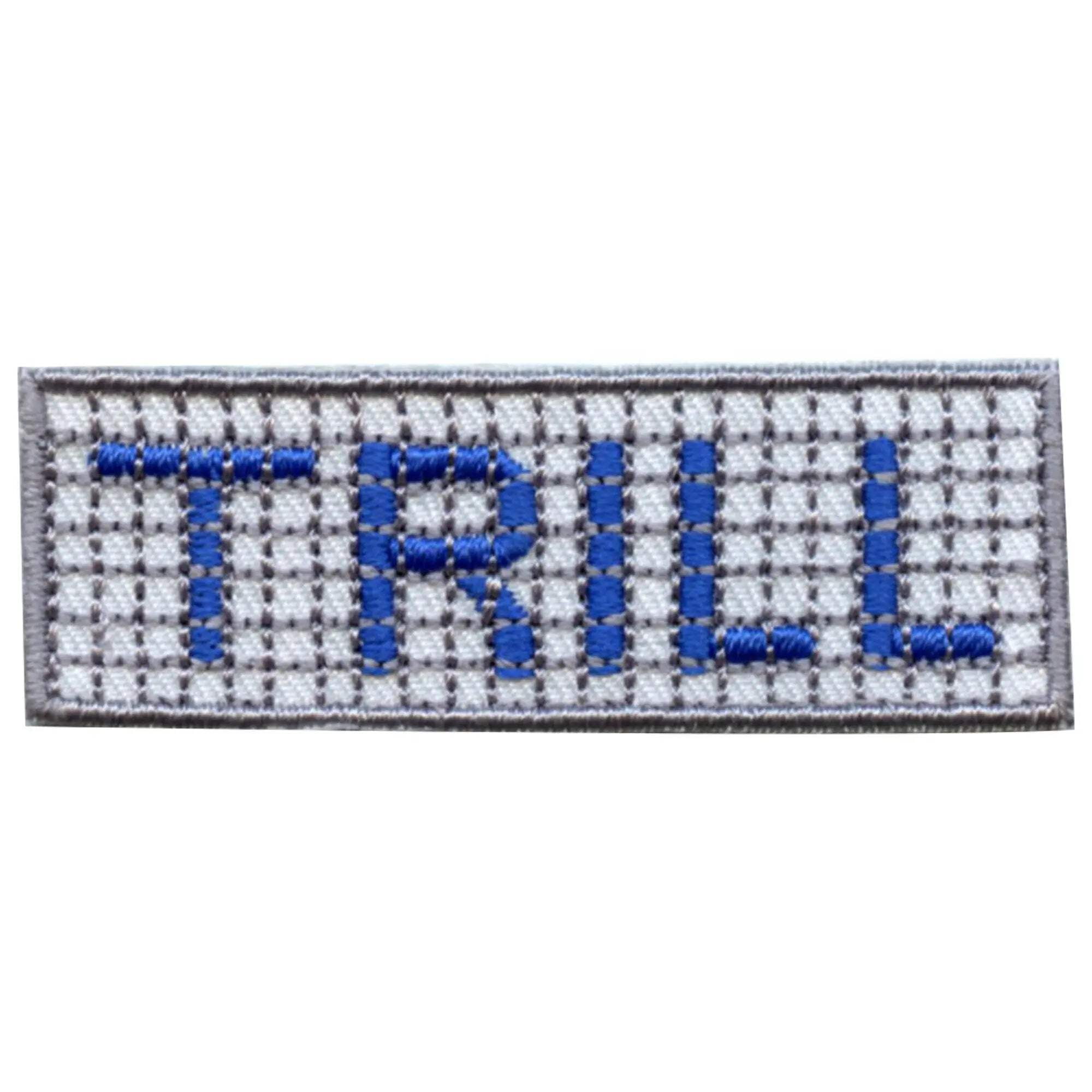 Trill Script Blue Tile Curb Street Sign Iron On Embroidered Patch ...