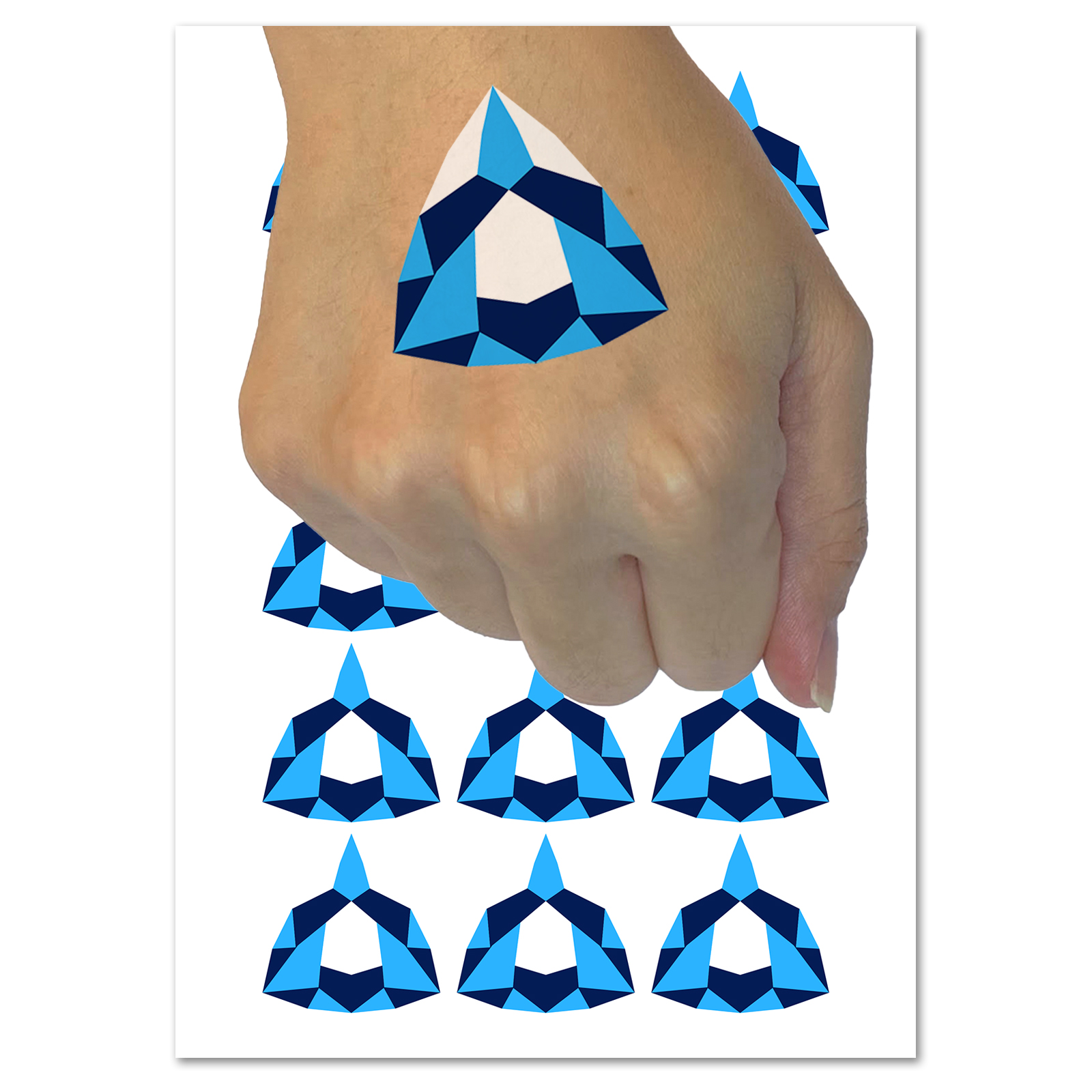 Trilliant Triangle Gem Diamond Cut Jewelry Water Resistant Temporary ...