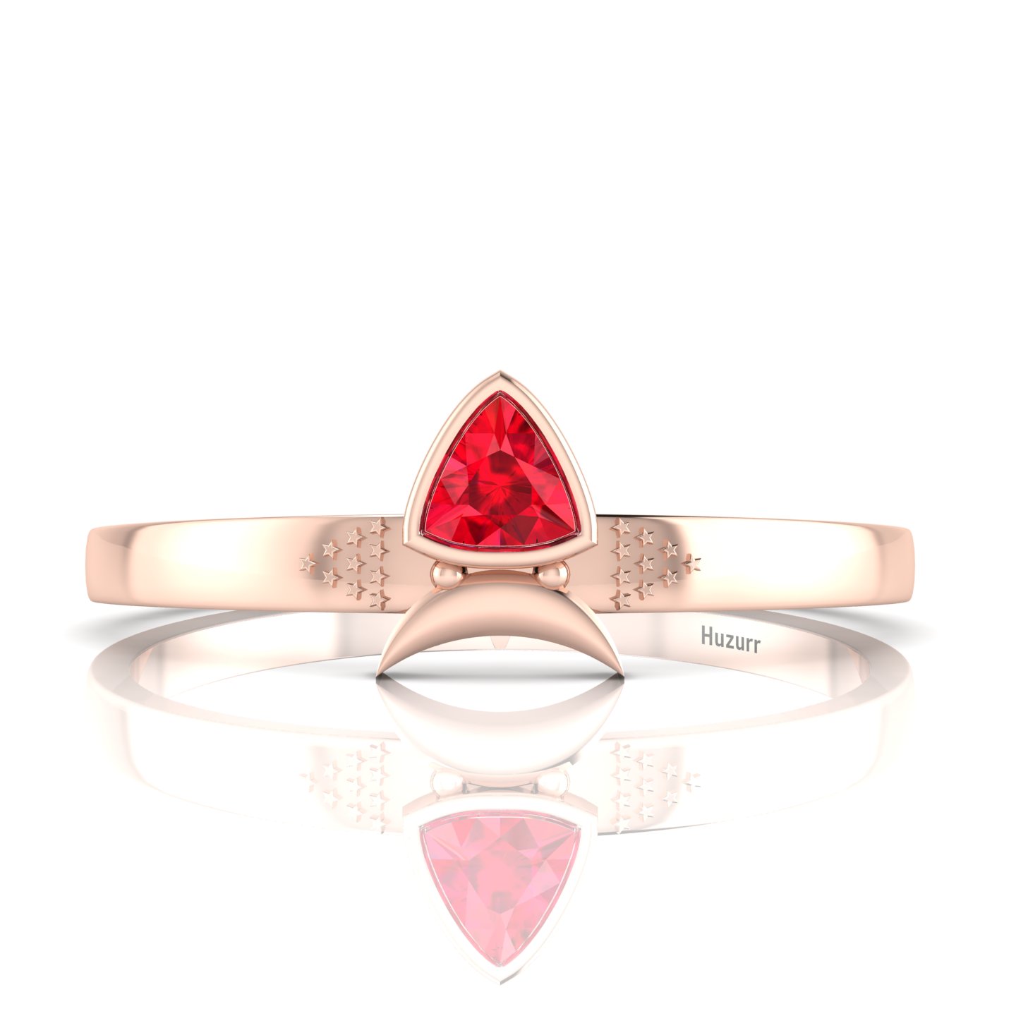 Trillion Curved Ruby Rose Gold Filled Ring - Walmart.com