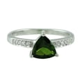 Trillion Cut 8 MM Chrome Diopside Solitaire Accents 925 Sterling Silver ...