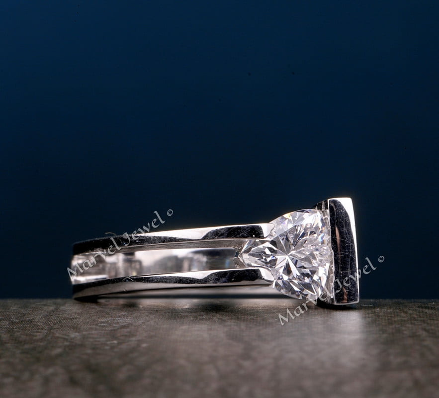 Trillion Cut Diamond Ring, Mens Diamond Engagement Ring, Triangle ...