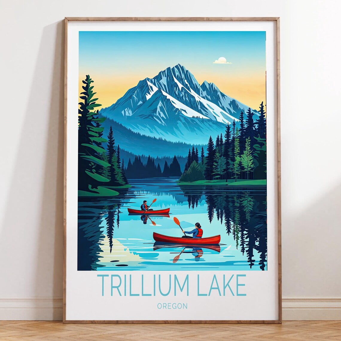 Trillium Lake Poster, Trillium Lake Oregon Travel Wall Art, Oregon ...