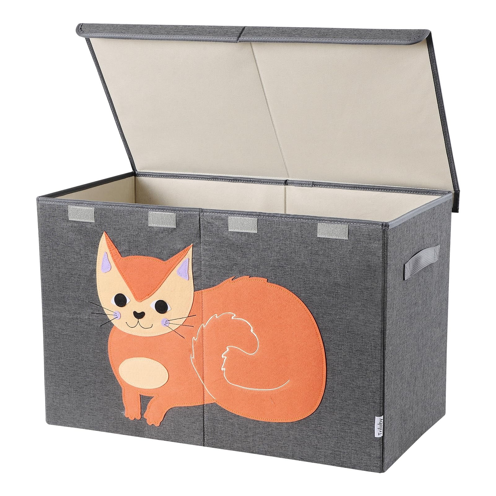 Triluby Foldable Kids Toy Chest with Lid, Baby Toy Box, Large Toy ...