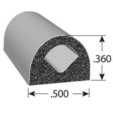 Trim Lok X108HT-25 Weather Stripping 25 ft.x 1/2" EPDM Sponge Rubber D ...