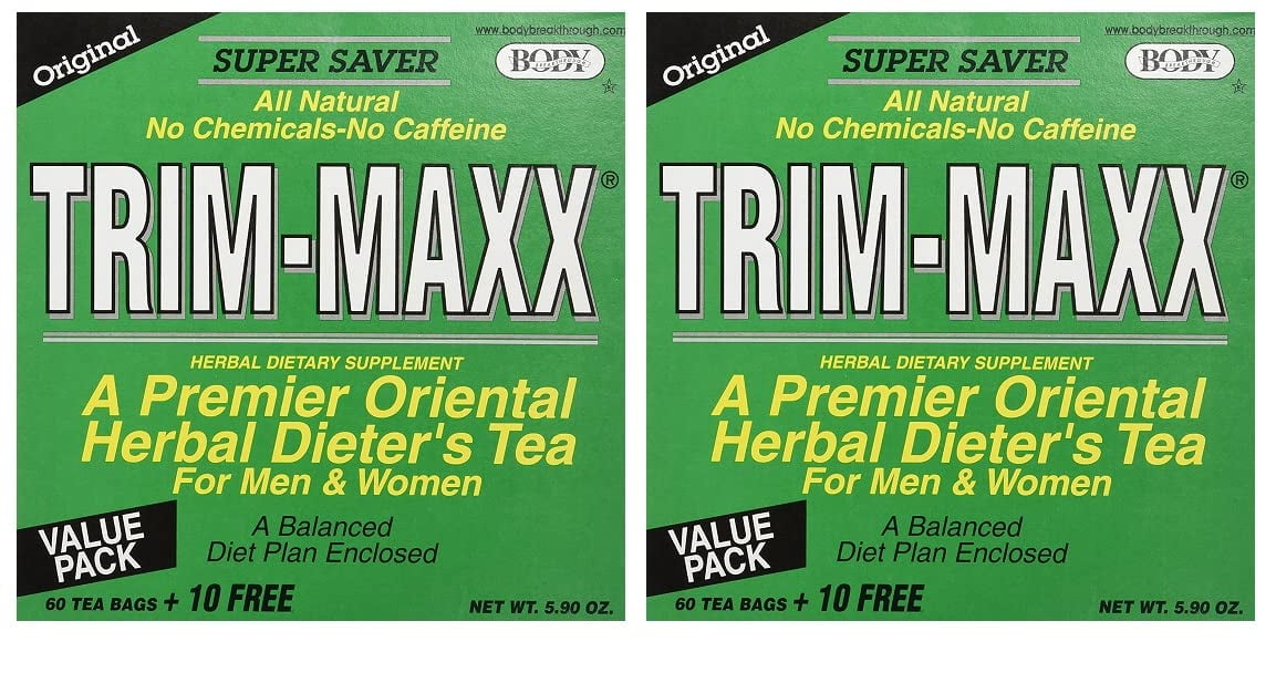 Trim Maxx Dieter's Tea -- 60 Tea Bags + 10 FREE - 2 pack - Walmart.com