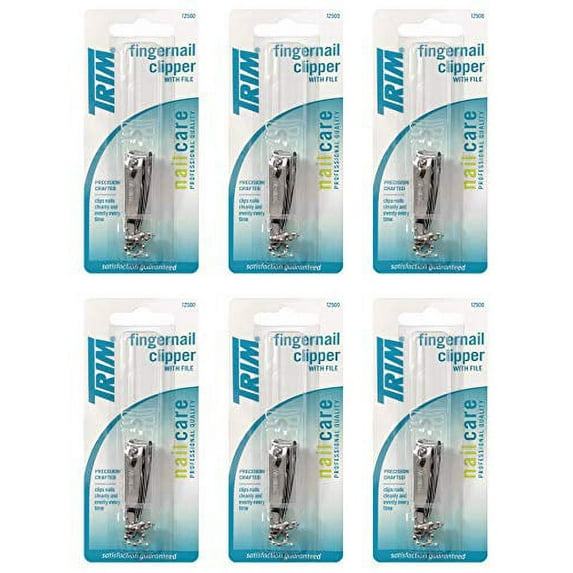 Trim Fingernail Steel Clippers with File, Pack of 6, Item Number 12500 ...