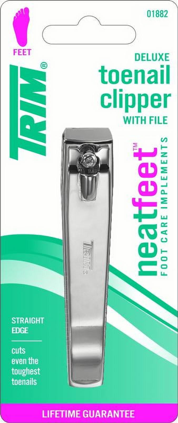 Tri-M Trim Neat Feet Deluxe Toenail Clipper with File Straight Edge for ...