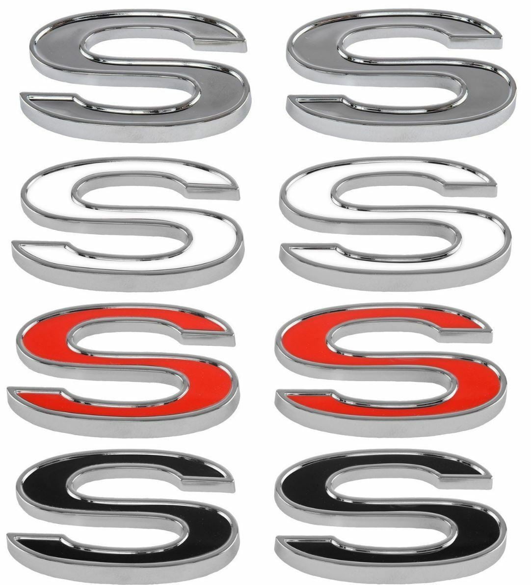 Trim Parts Z4620A Adhesive Backed SS Emblems White Red Black Inserts GM ...