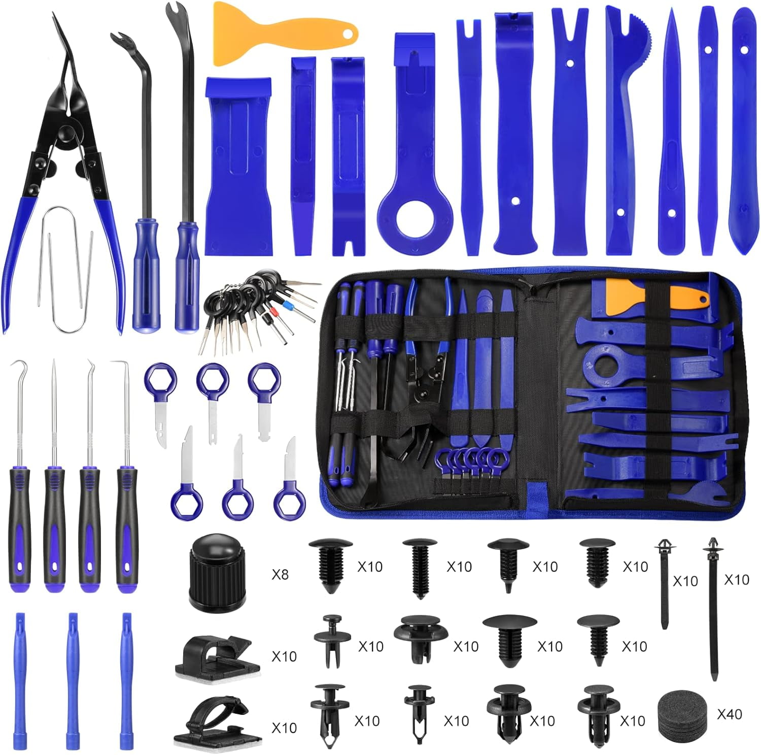 Trim Removal Tool Kit 250Pcs Car Removal Tool Kit Pry Tool Set Auto Clip Pliers Panel Door Radio ...
