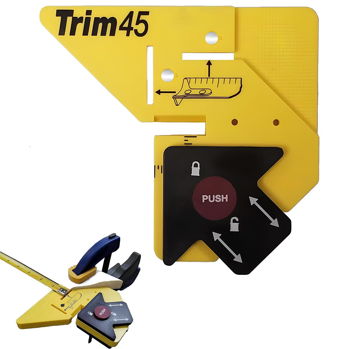 Trim45 Carpentry Aid, 45 Degree Precision Measuring and Beveling ...