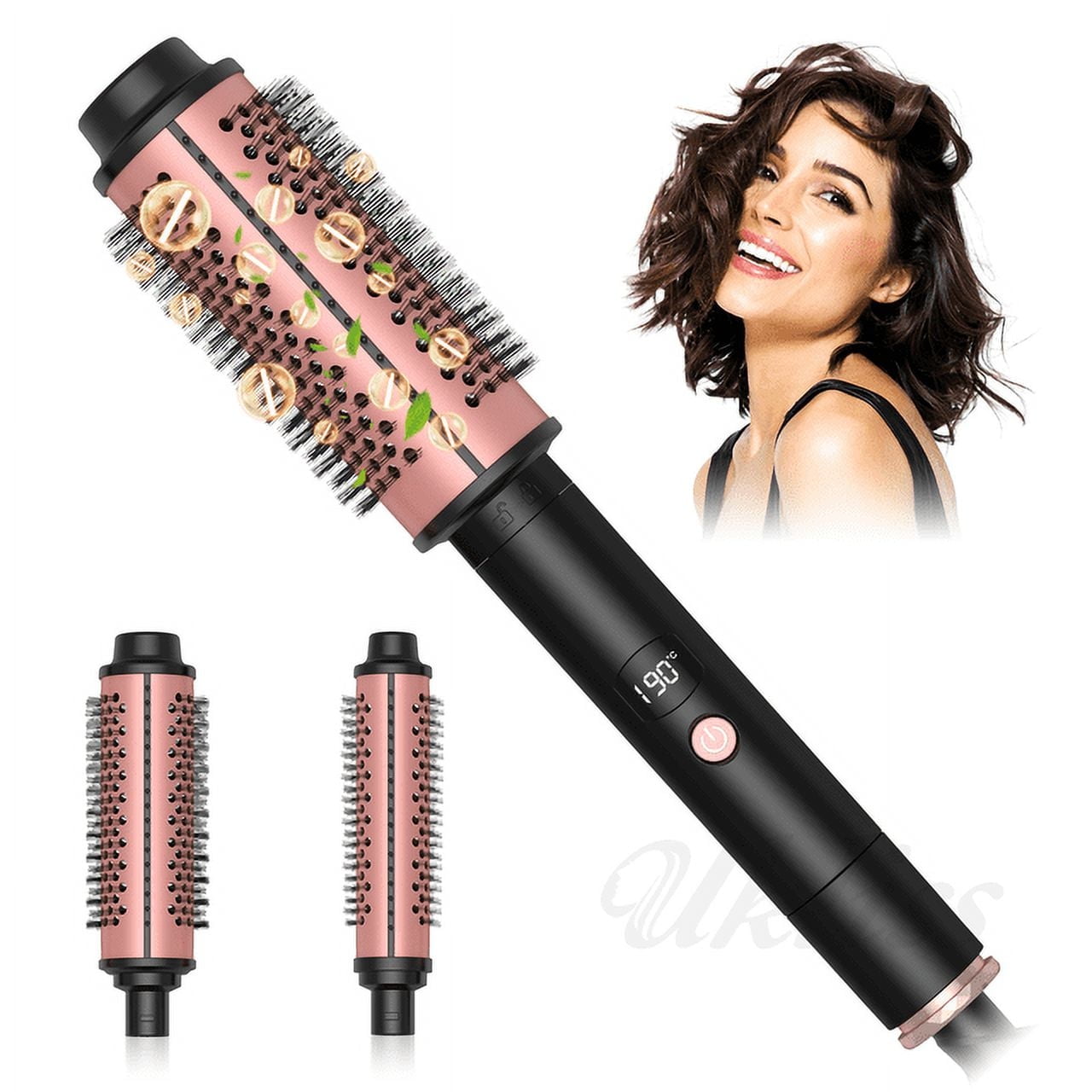 TrimTide Thermal Brush Set, 3-in-1 Curling Wand, Interchangeable ...
