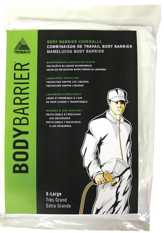 Trimaco 09955 Protective Coverall, XL, Zipper Closure, Polyolefin ...
