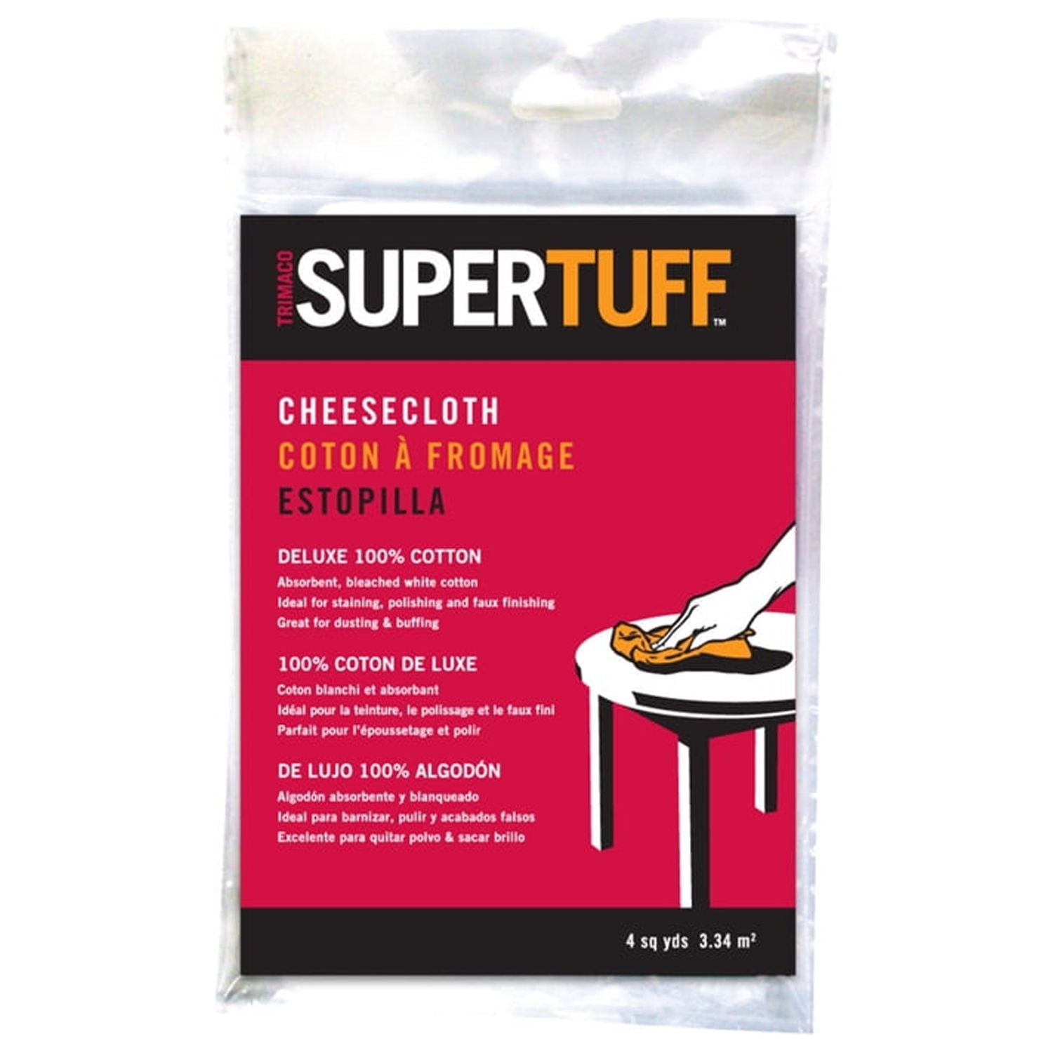 Trimaco SuperTuff 10303 Cheese Cloth, White, Cotton, 12/PK - Walmart ...