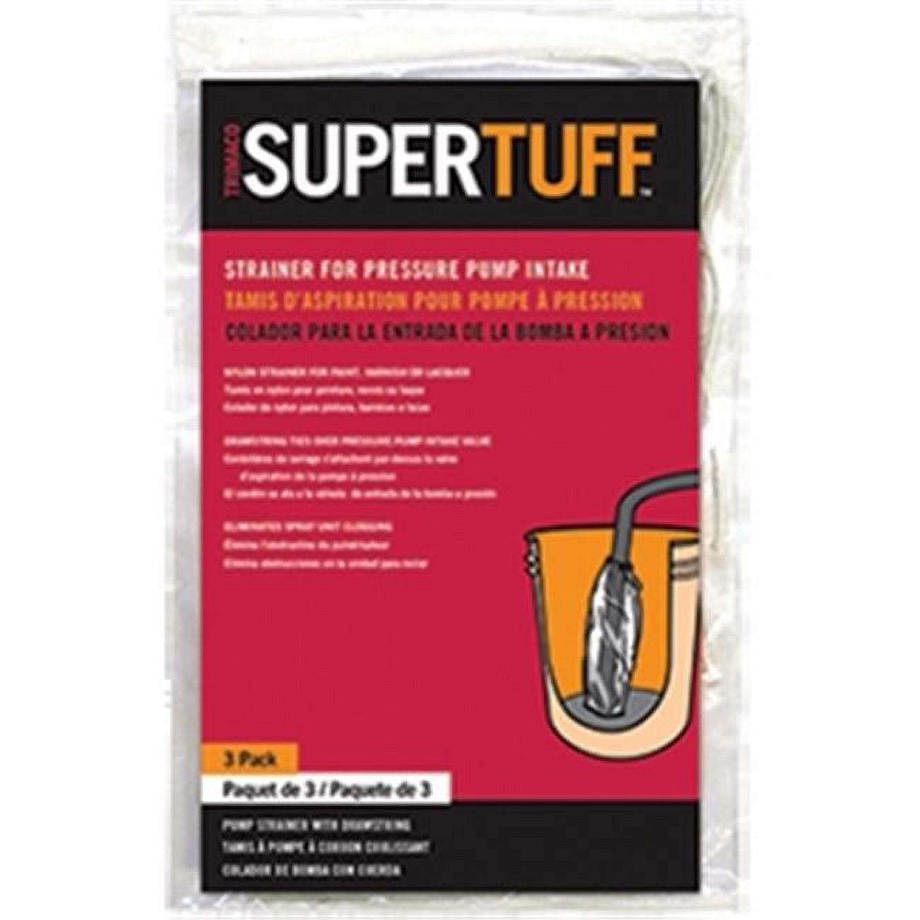 Trimaco 30138 Supertuff Paint Strainer, Regular Mesh Pump Strainer 3 ...