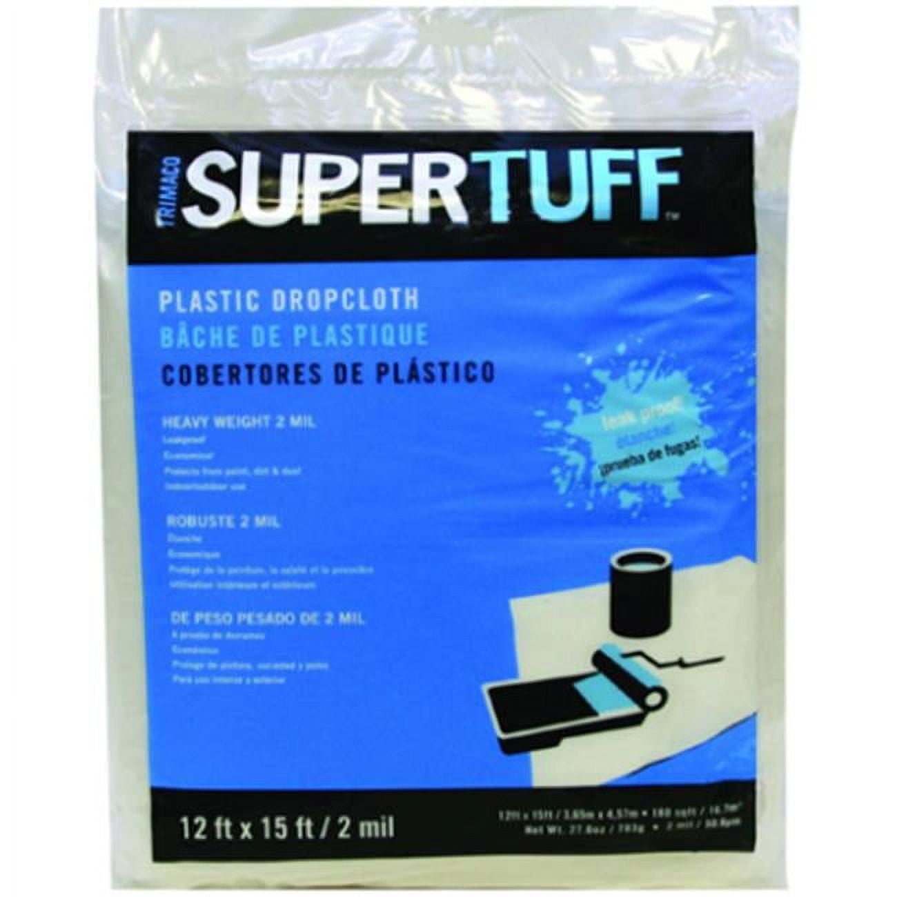 Trimaco 3308 12 x 15 in. 2 Mil Plastic Drop Cloth - Walmart.com