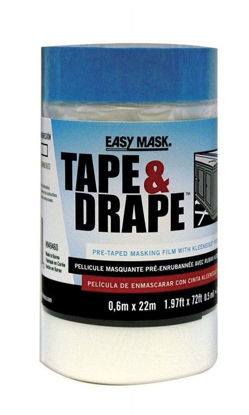 Trimaco Easy Mask 2 ft. W X 72 ft. L X 0.5 mil Pre-Taped Plastic ...