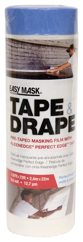 Trimaco Easy Mask 8 W X 8 Ft. L X 0.5 Mil Plastic Pre-taped Painter's ...