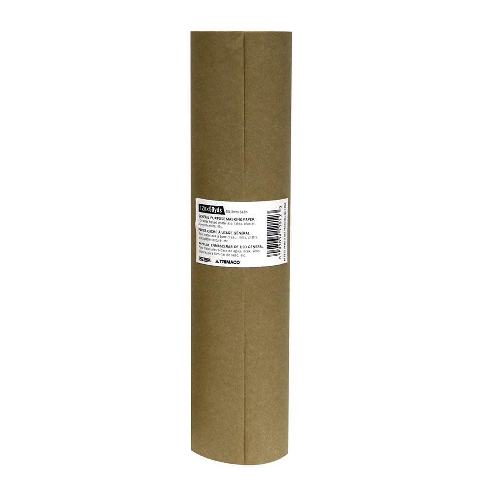 Trimaco, General Purpose Masking Paper, Brown, 12" x 180' for water ...