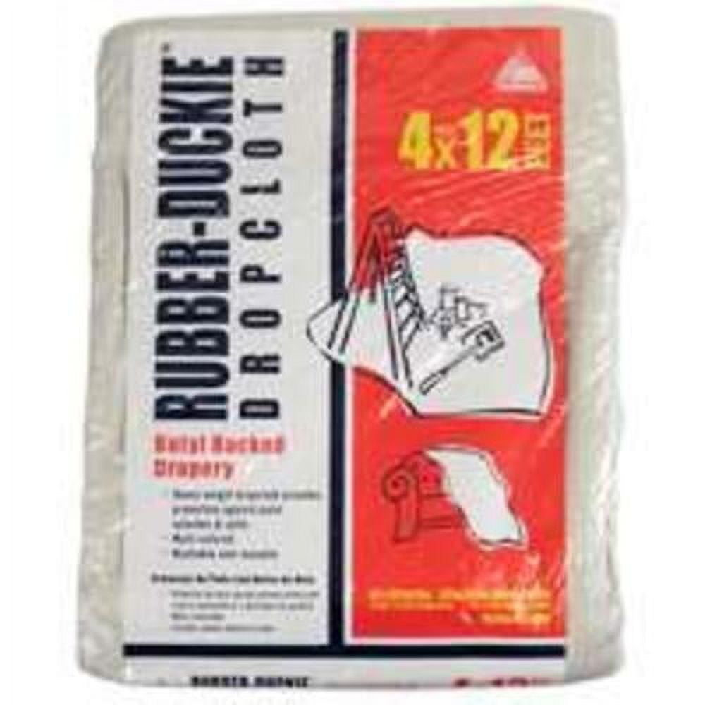 Trimaco Rubber-Duckie 80207 Drop Cloth, 12 ft L, 4 ft W, Butyl Backed ...