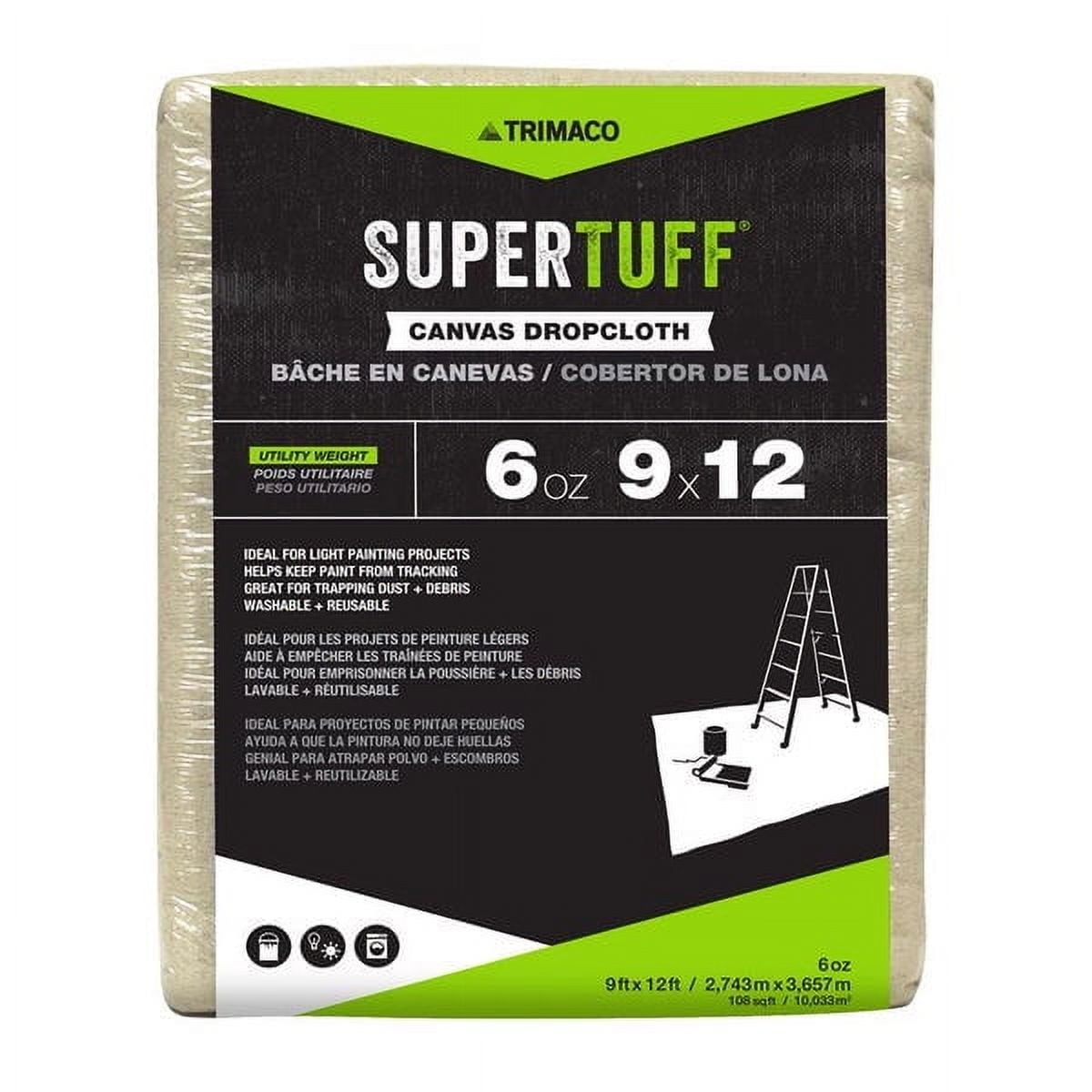Trimaco SuperTuff 9 ft. W X 12 ft. L 6 oz Canvas Drop Cloth 1 pk ...