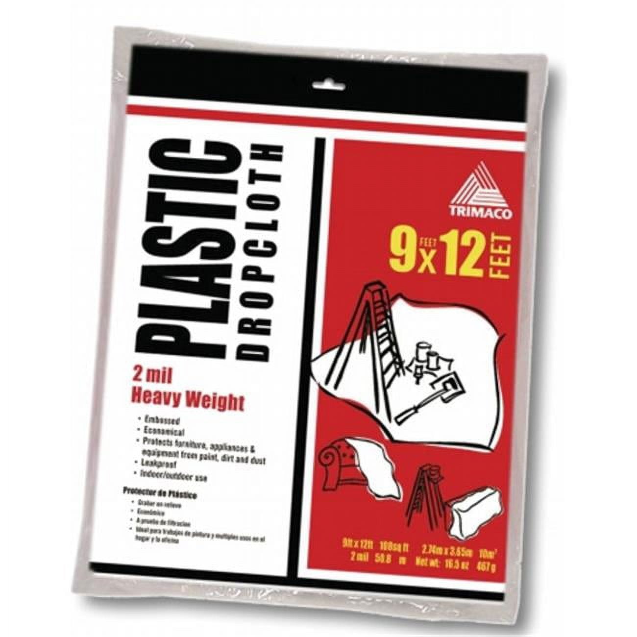 Trimaco SuperTuff 9 ft. W X 12 ft. L X 2 mil Plastic Drop Cloth 1 pk ...