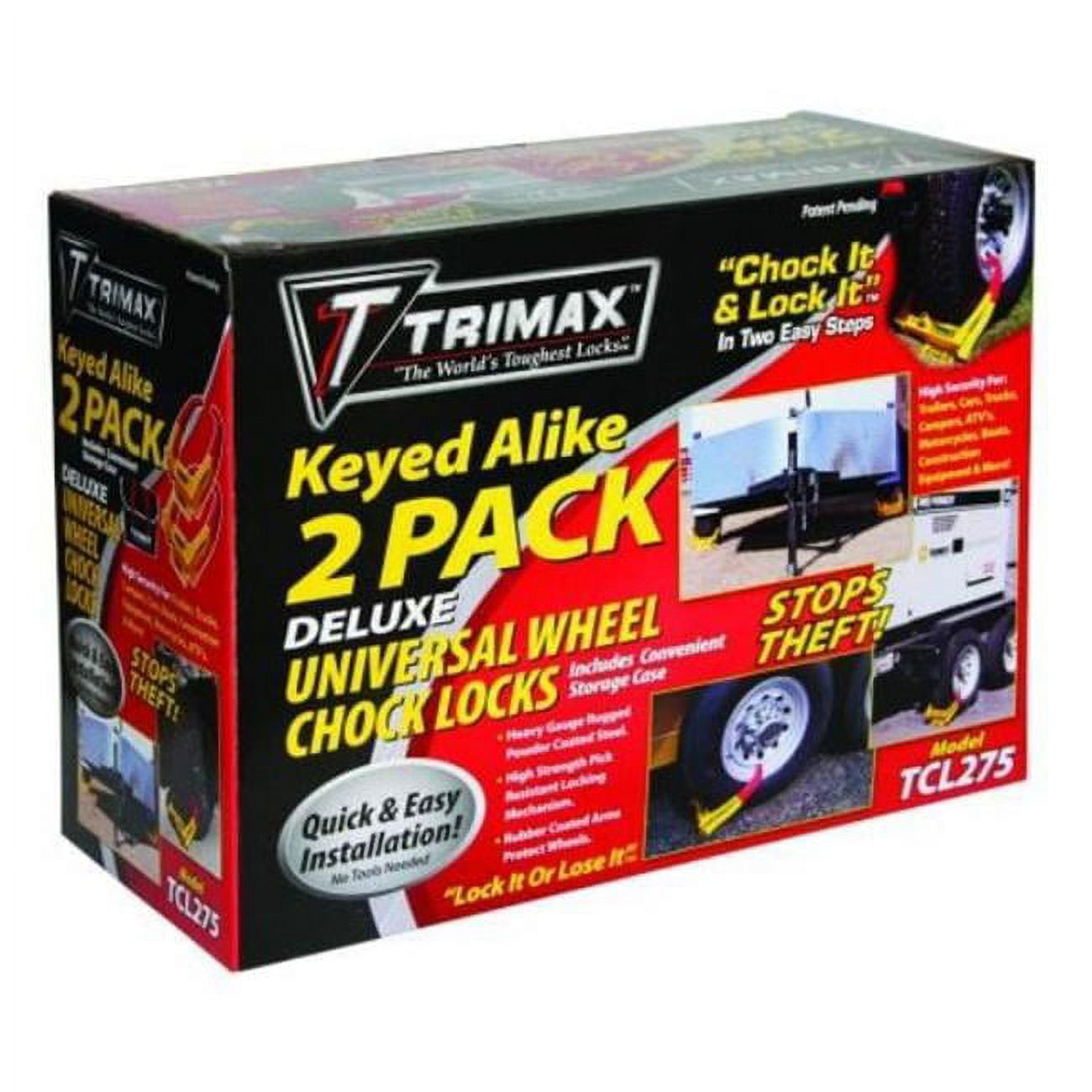 Trimax Locks Trimax Wheel Chock Lock, Pack of 2 - Medium - Walmart.com
