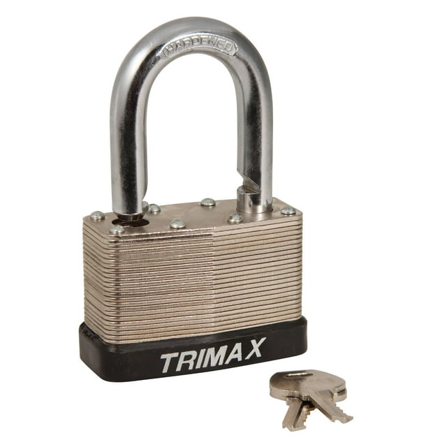 Trimax TLM2150 Dual Locking 65mm Solid Steel Laminated Padlock with 1.5 ...