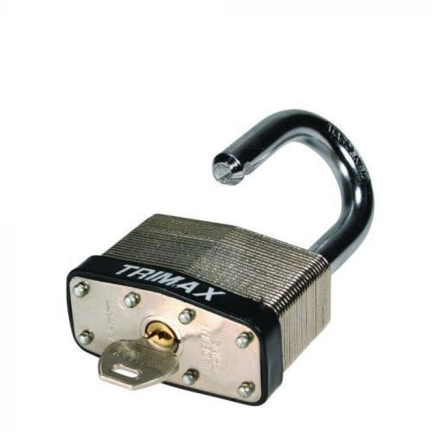 Trimax TLM87 Dual Locking 30mm Solid Steel Laminated Padlock with 7/8 ...