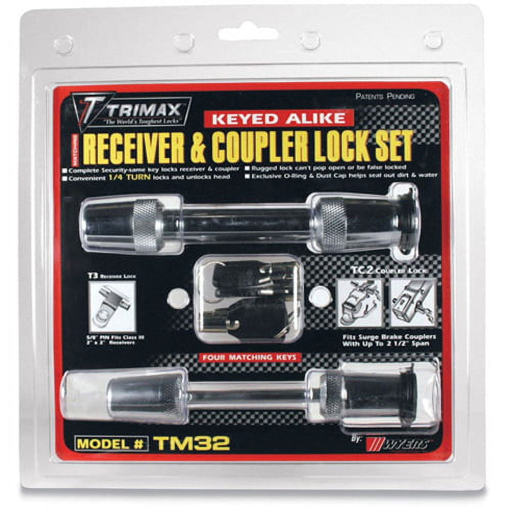 Trimax - TM32 - Premium Coupler Lock, Keyed-Alike Hardened Steel Lock ...