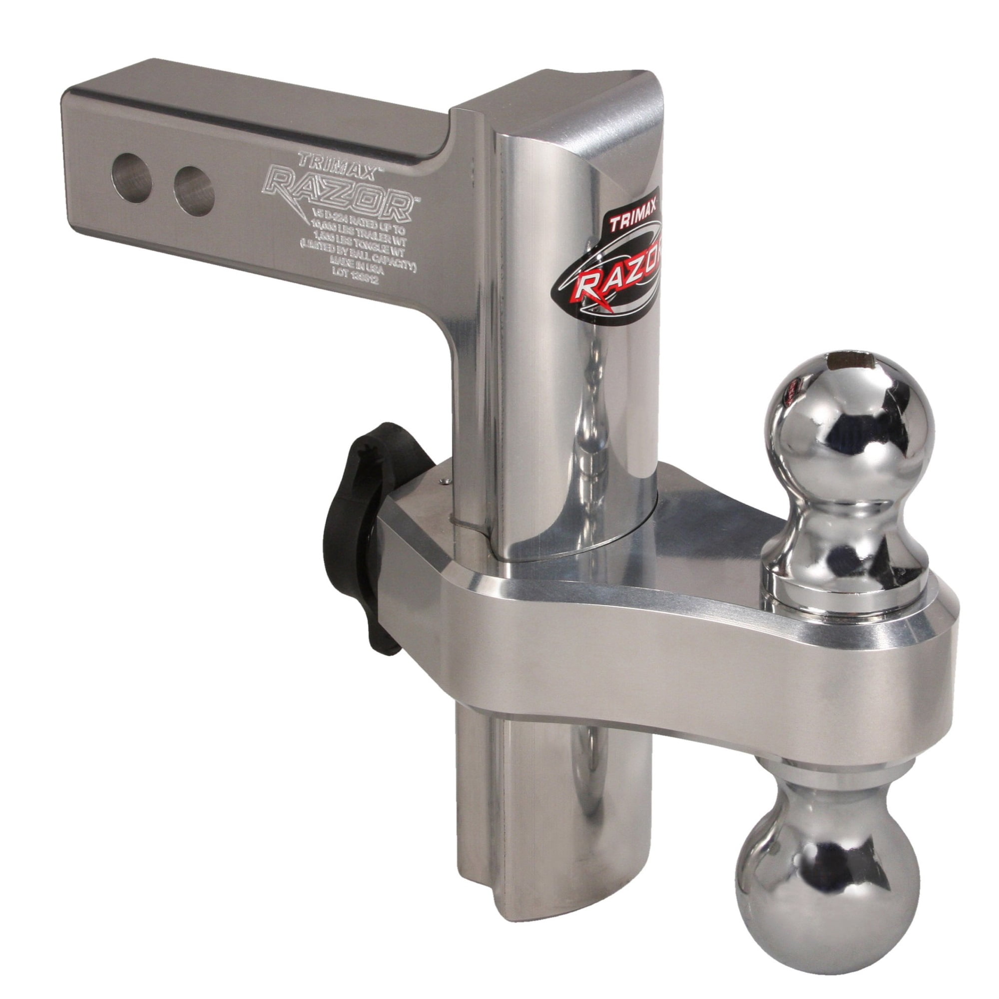 Trimax TRZ8AL 8" Premium Aluminum Adjustable Hitch with Dual Hitch Ball ...