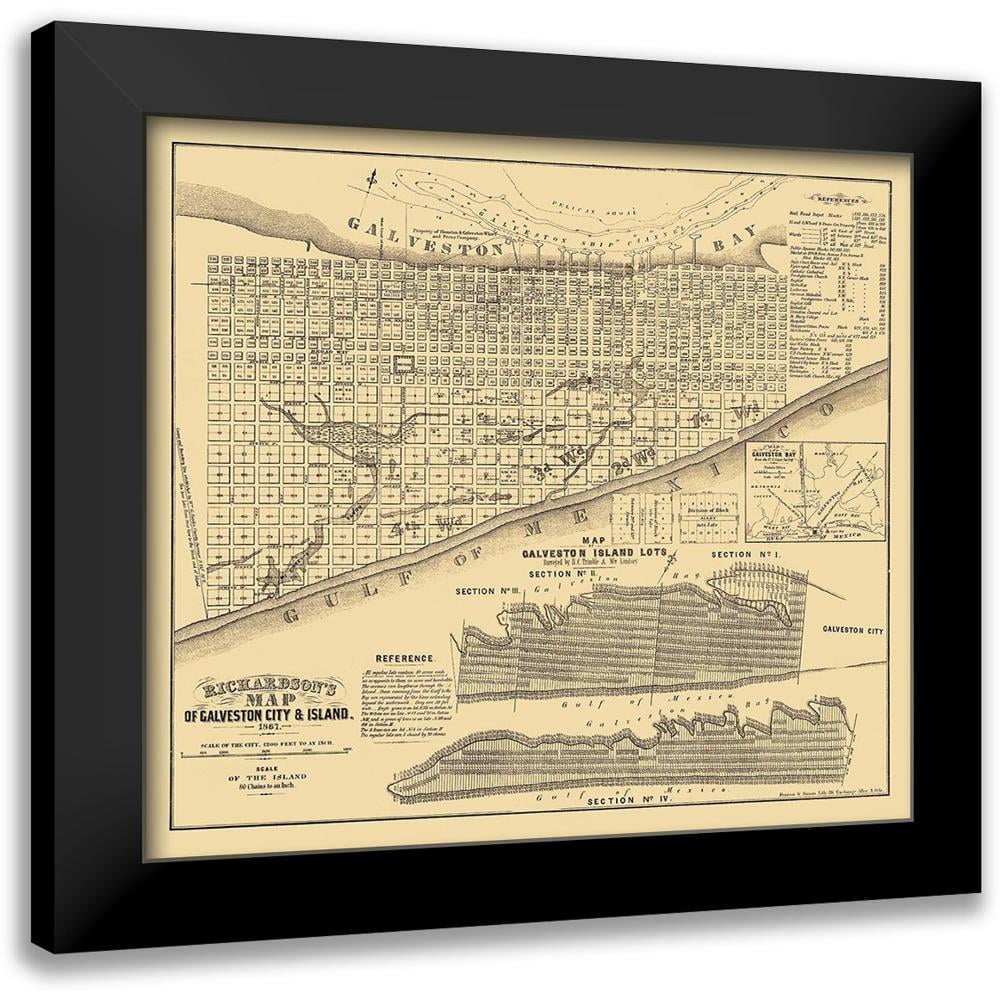 Trimble 22x20 Black Modern Framed Museum Art Print Titled - Galveston ...