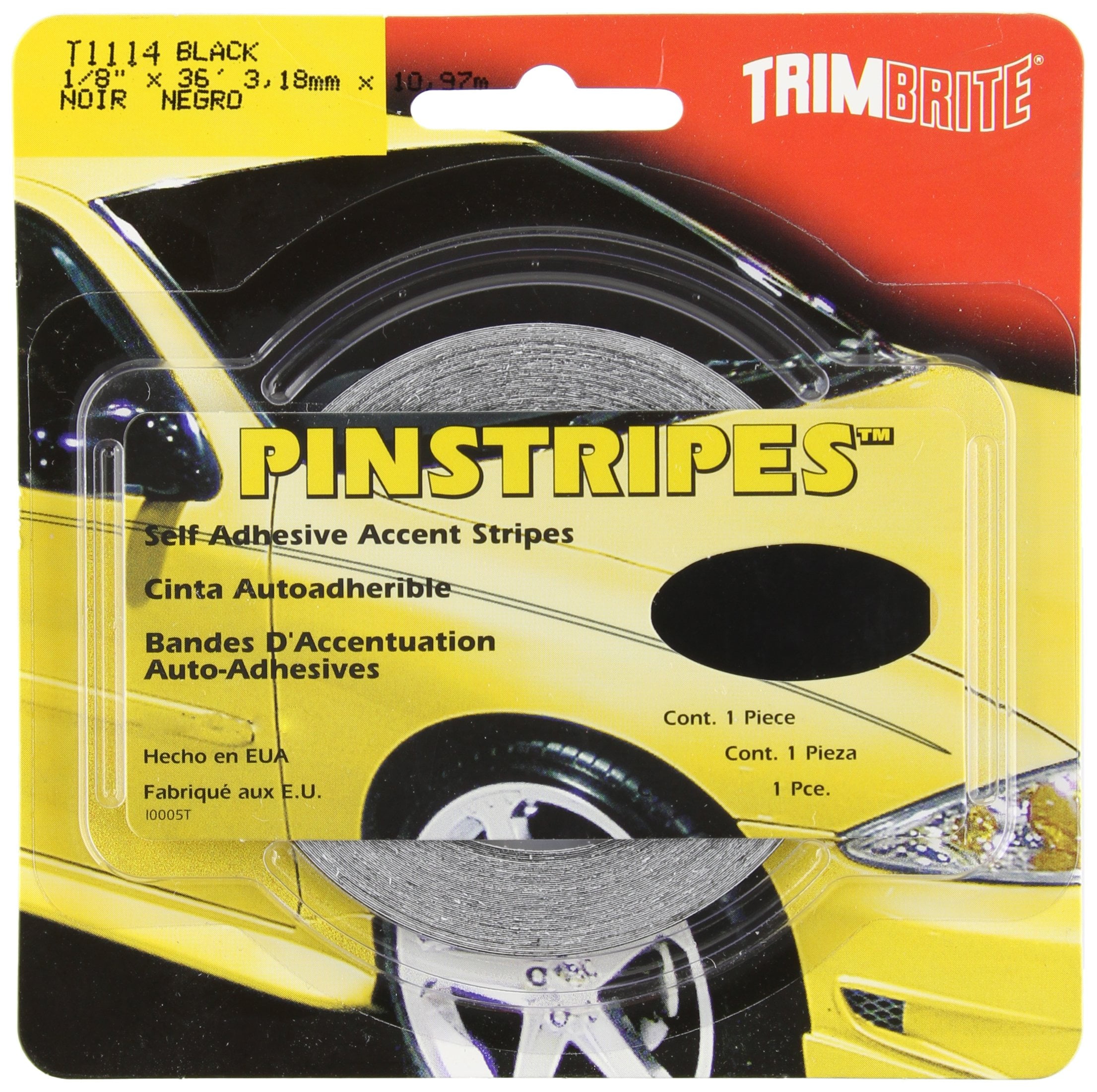 Trimbrite T1114 1/8 Pinstripe Tape Black C33 - Walmart.com
