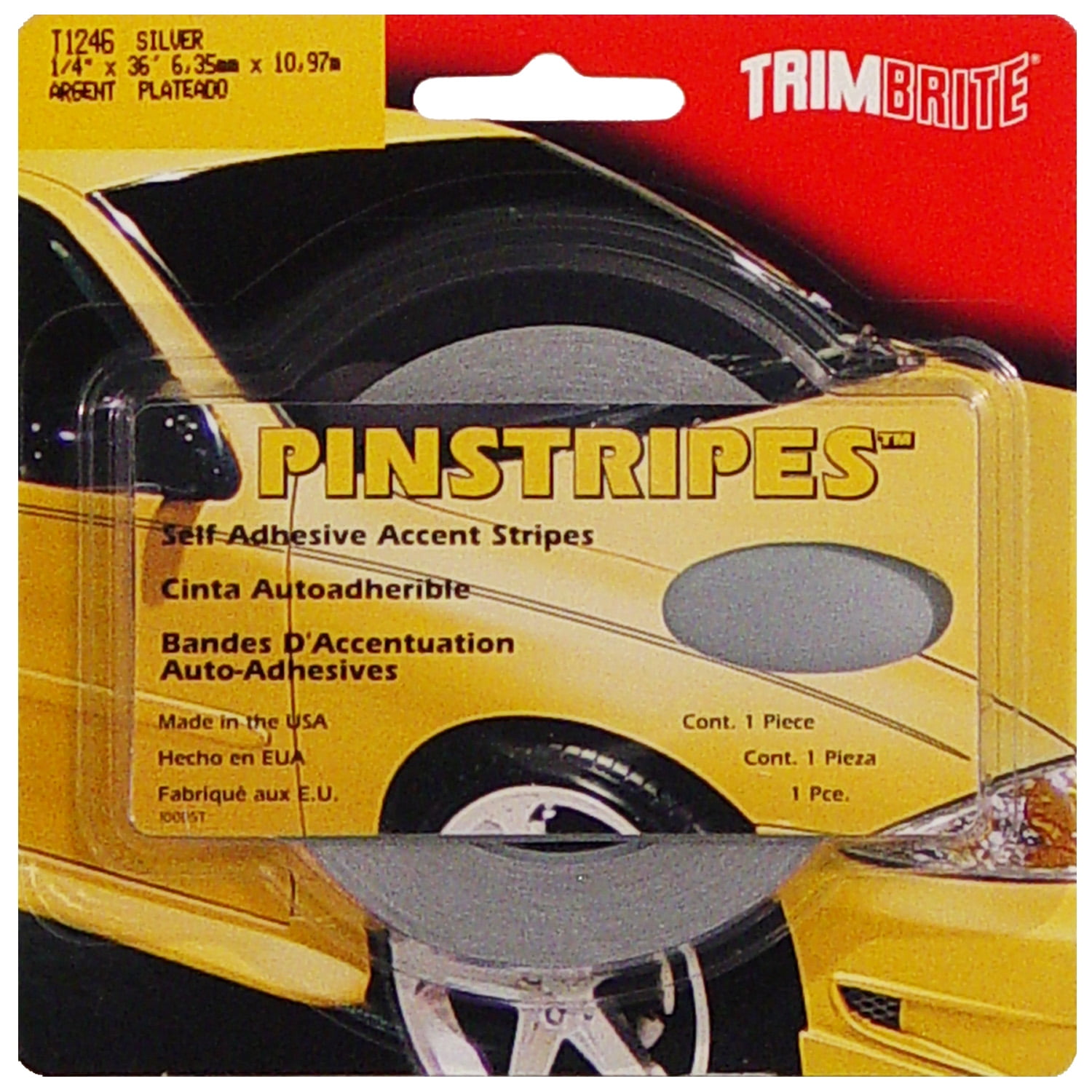 Trimbrite T1246 Trim Stripe 1/4 Silver - Walmart.com