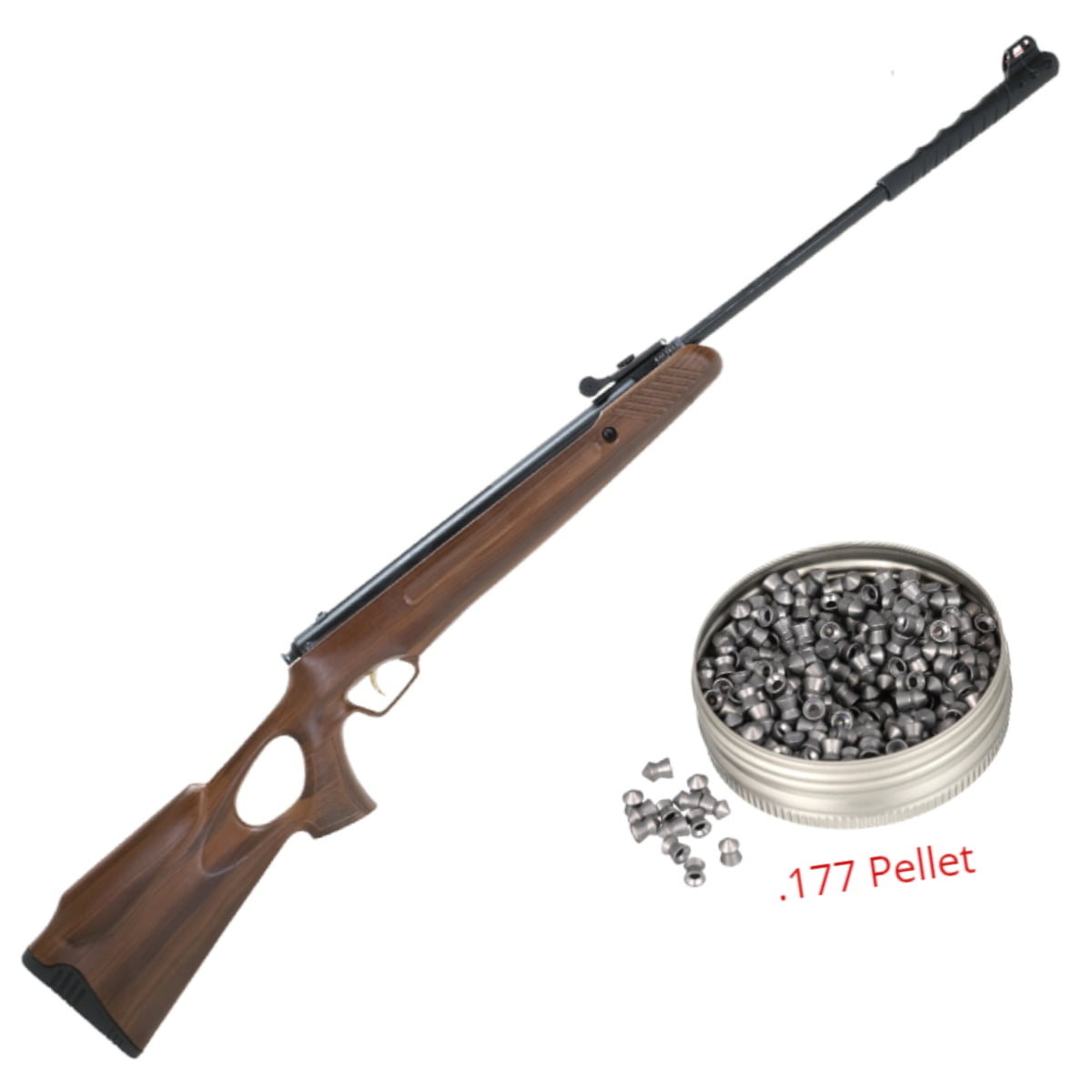 Trimex Arms Air Rifle .177 Cal Pellet Spring Power 485mm Break Barrel ...