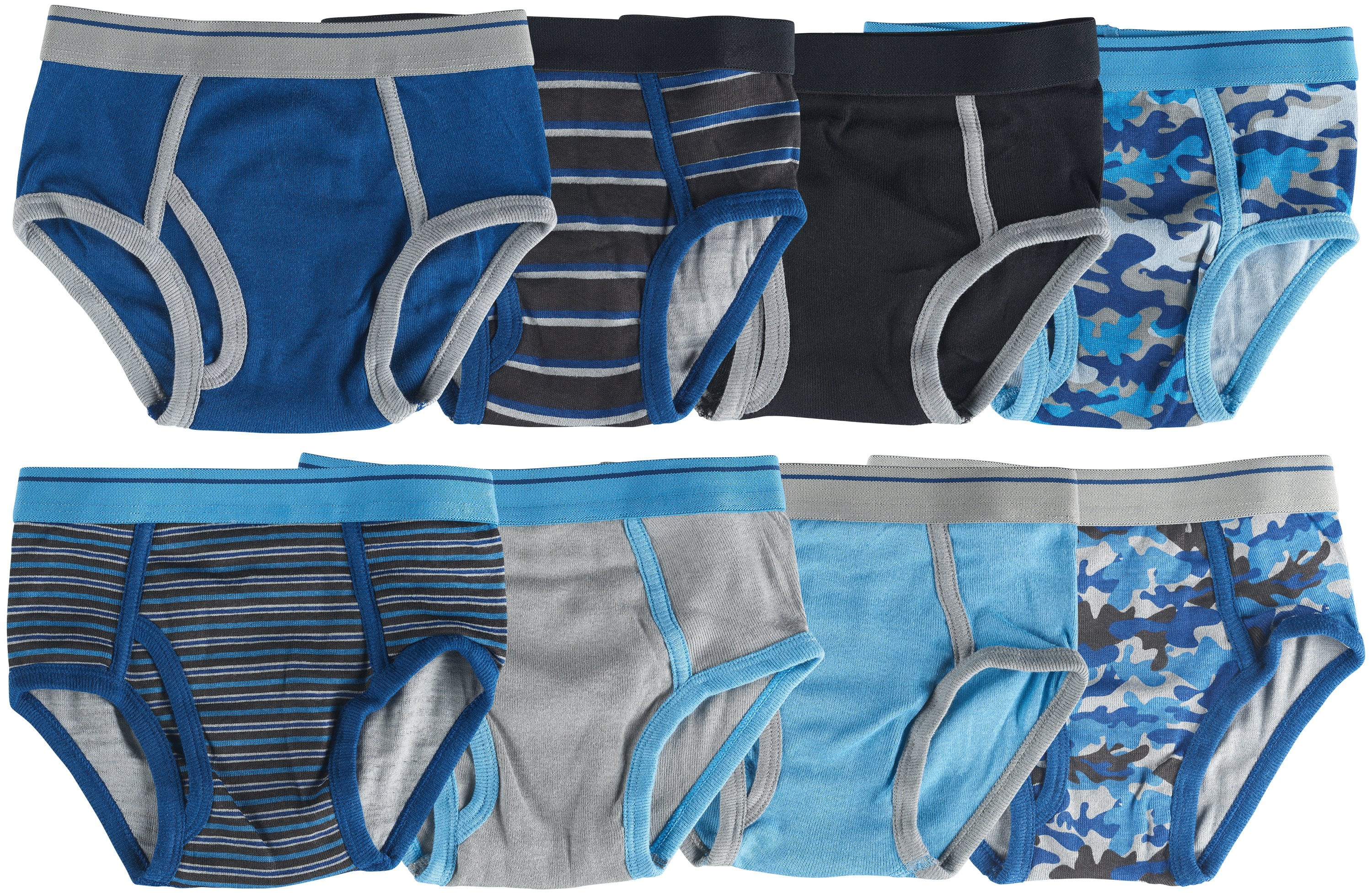 Trimfit Youth Boys 8 Pack Camo Dark Grey Briefs S - Walmart.com
